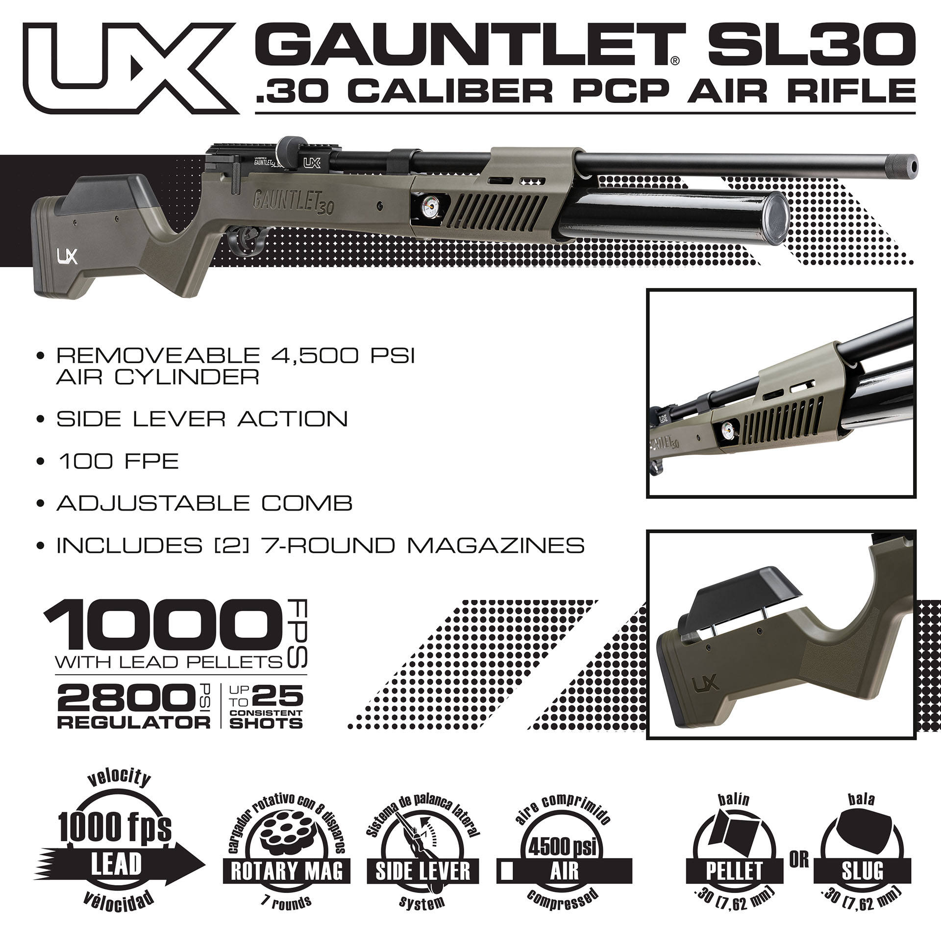 Umarex Gauntlet 2 SL Side-Lever .22, .25, .30 - TopGun-Airguns
